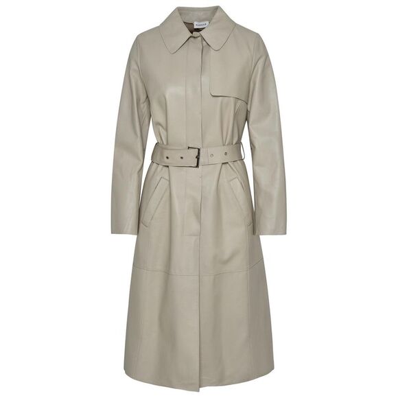 P.A.R.O.S.H. | Jackets & Coats | Parosh Beige Leather Trench Coat ...